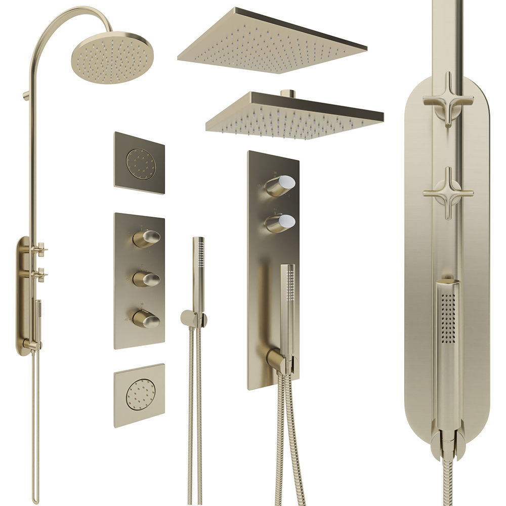 Shower systems Armani Roca Set 1 3D model MAX OBJ FBX
