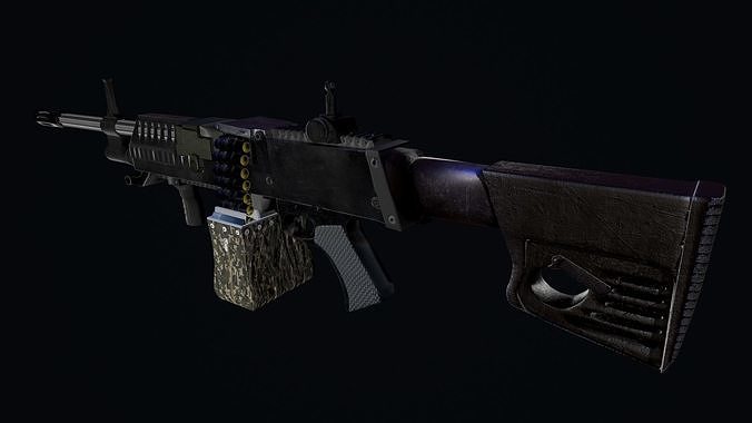 LSAT light machine gun 3D model | CGTrader