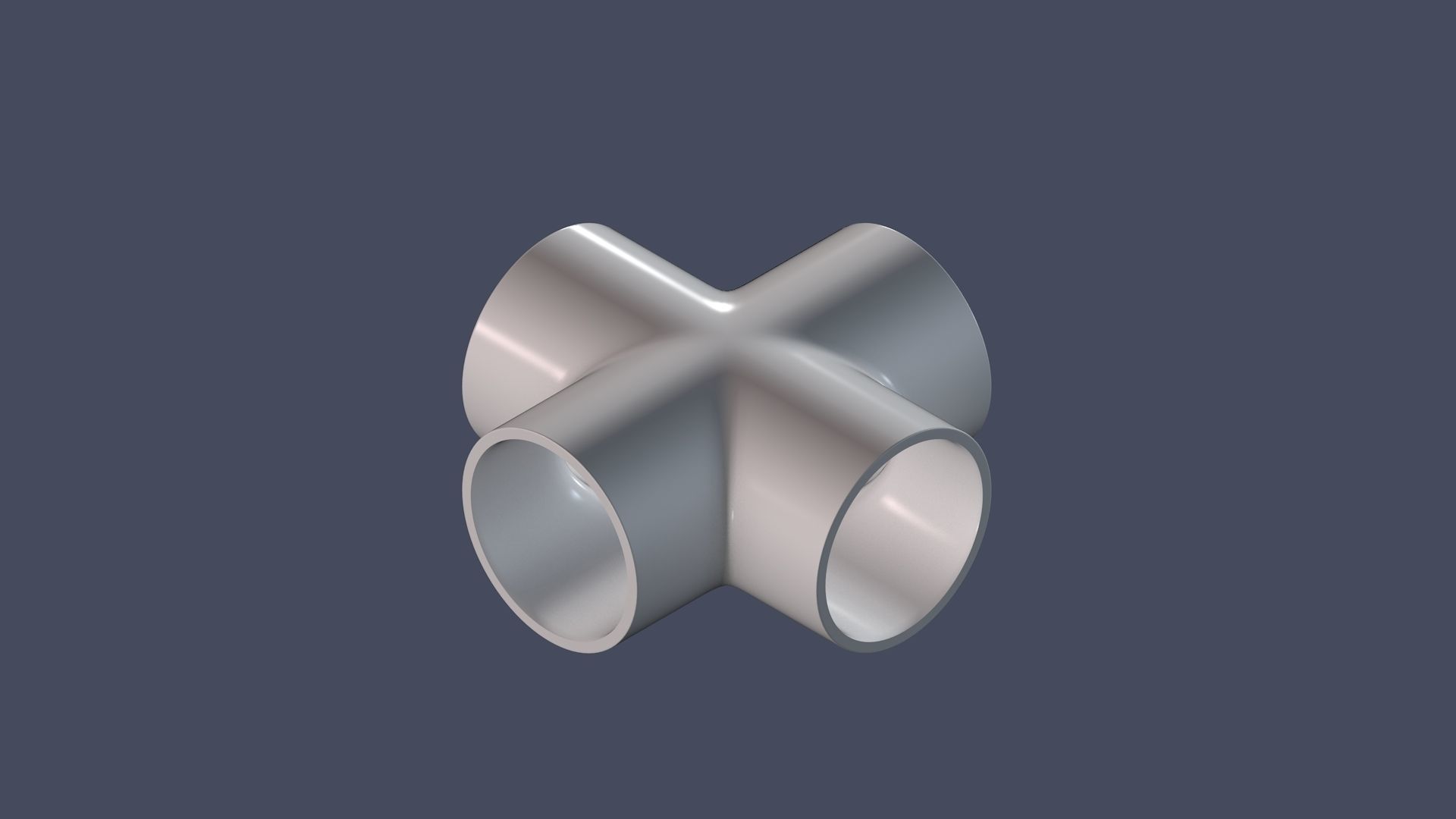 3D model 4 Way Pipe Connector VR / AR / low-poly | CGTrader