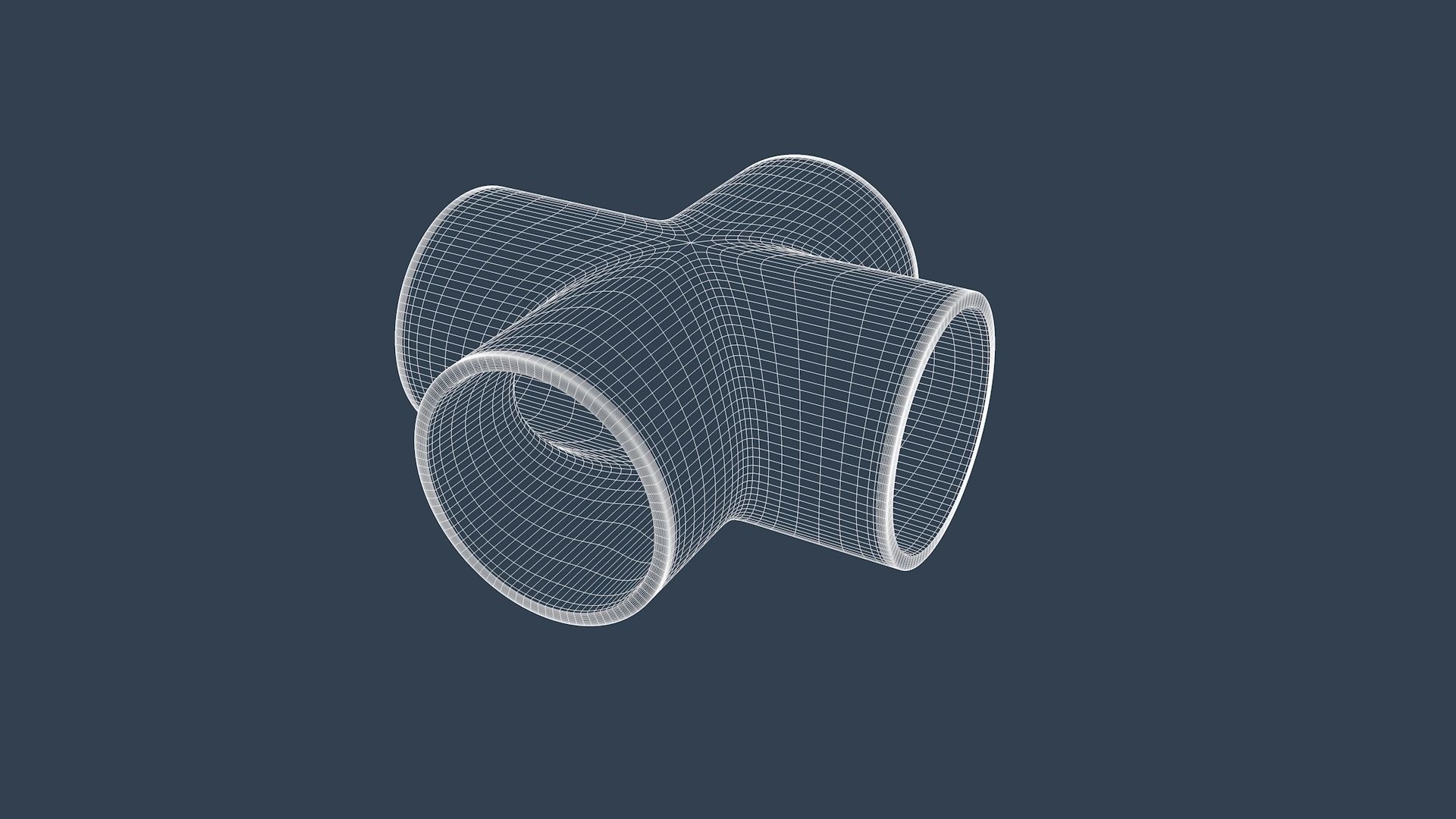 3D model 4 Way Pipe Connector VR / AR / low-poly | CGTrader