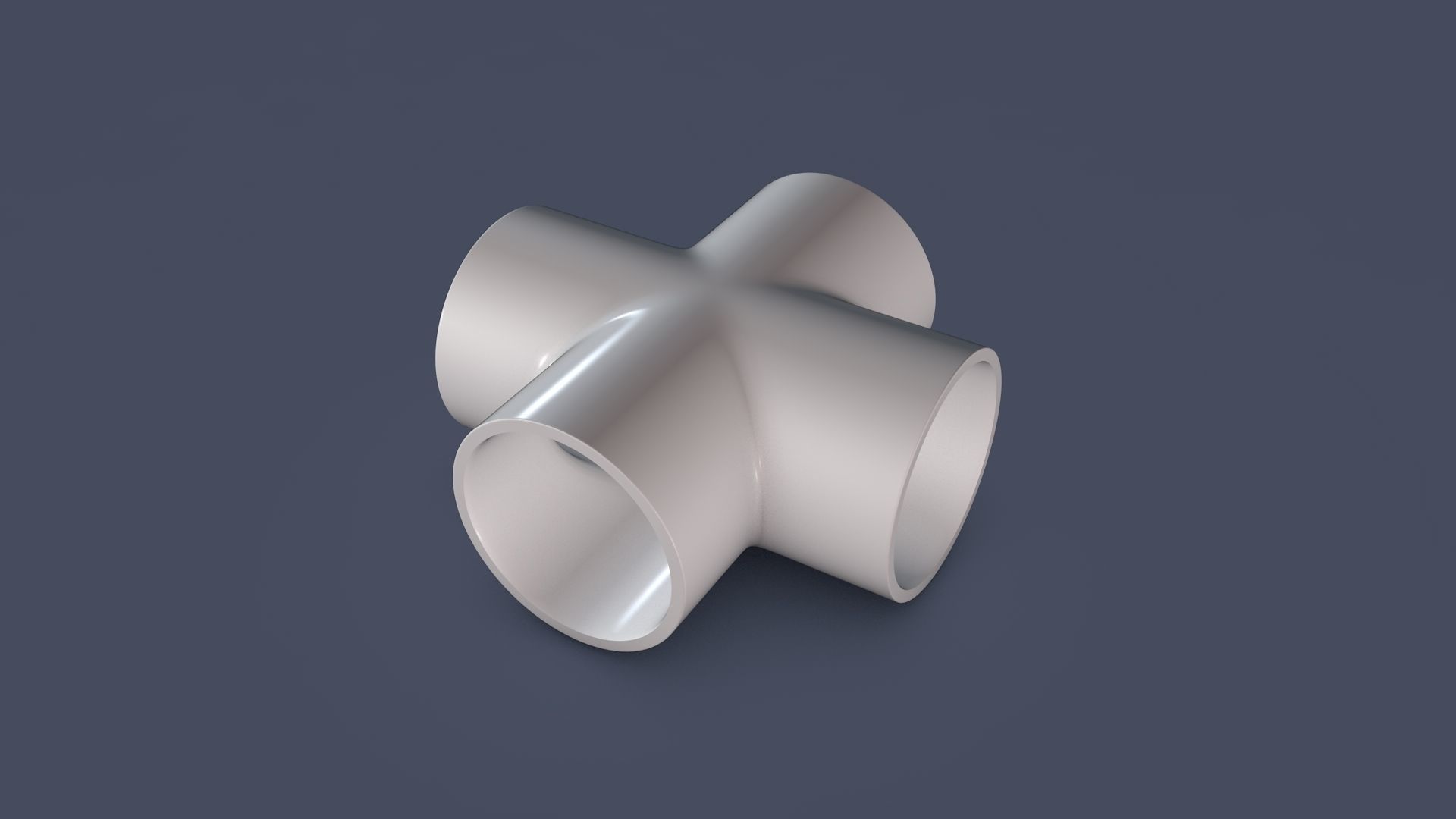 3D model 4 Way Pipe Connector VR / AR / low-poly | CGTrader