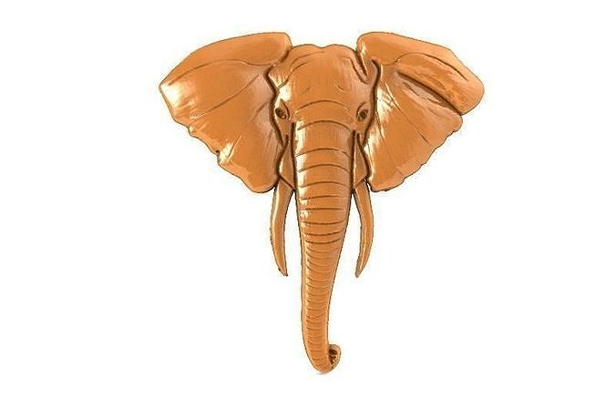 Elephant bas-relief 3D model 3D printable | CGTrader