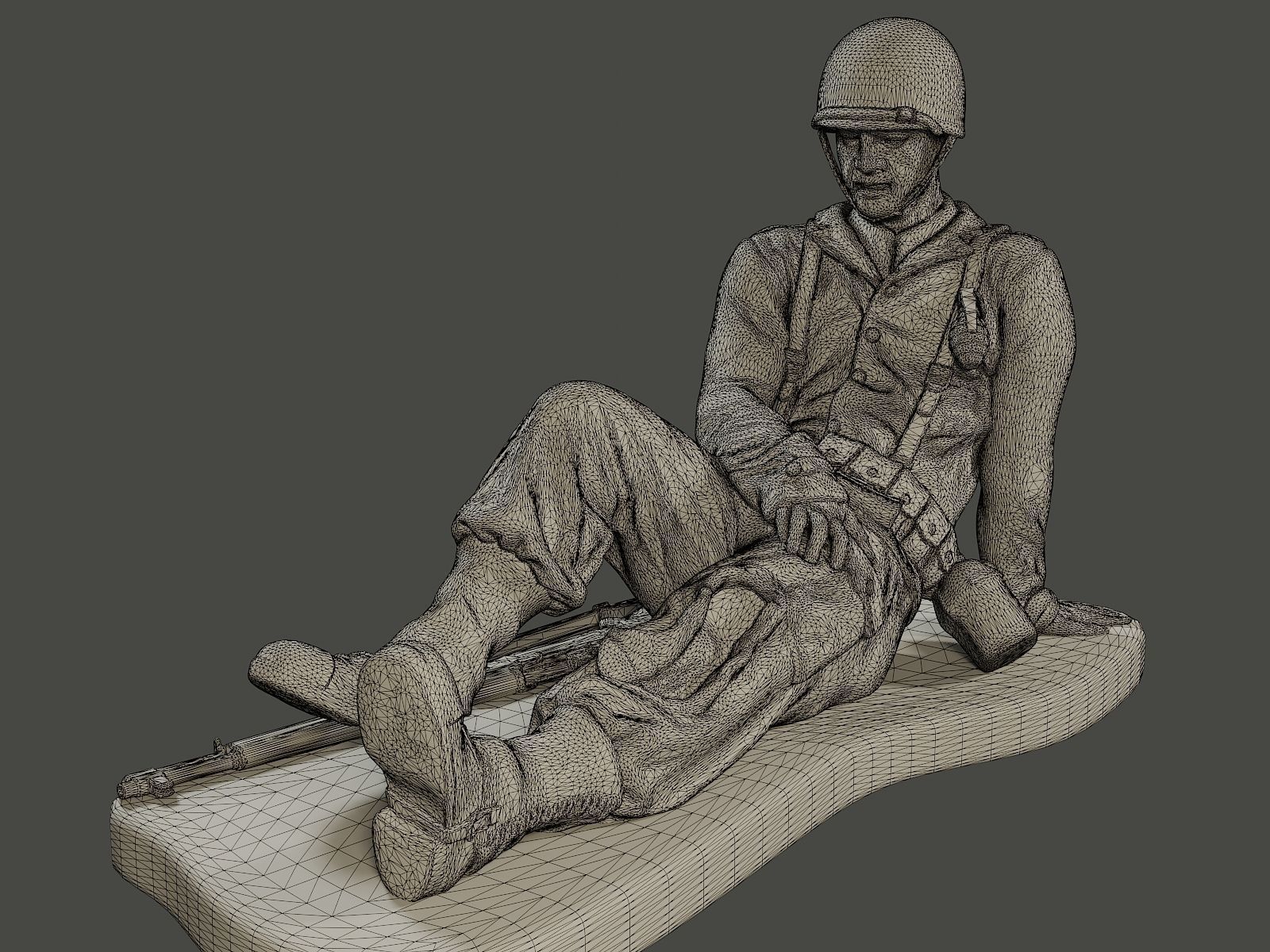 American soldier ww2 wounded A8 3D model 3D printable | CGTrader
