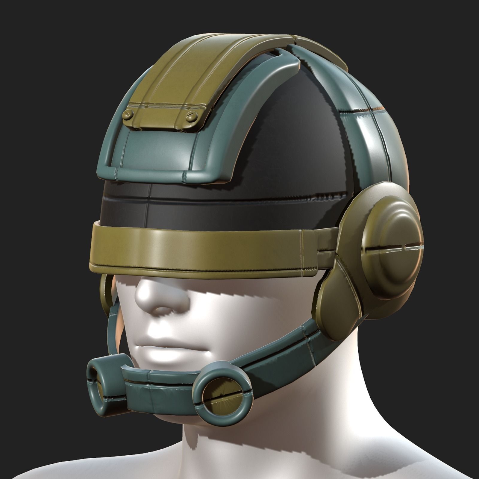 3D model Helmet scifi fantasy pilot military futuristic VR / AR / low ...