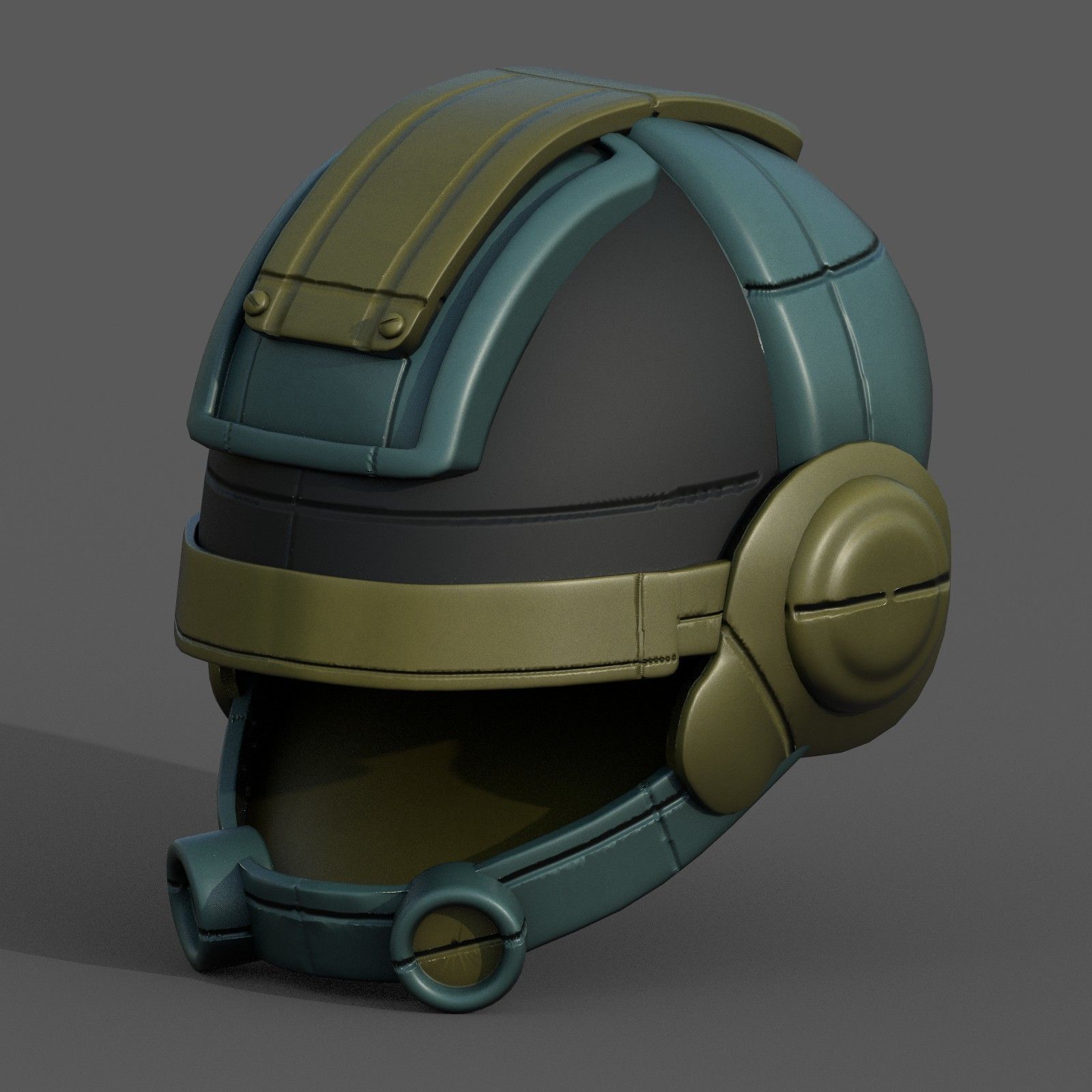 3D model Helmet scifi fantasy pilot military futuristic VR / AR / low ...