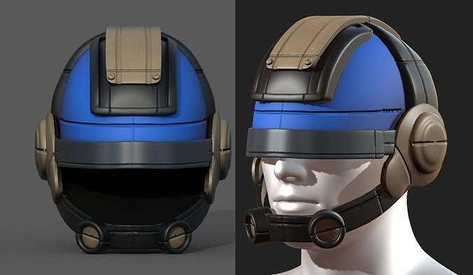 3D model Helmet scifi fantasy futuristic technology VR / AR / low-poly ...