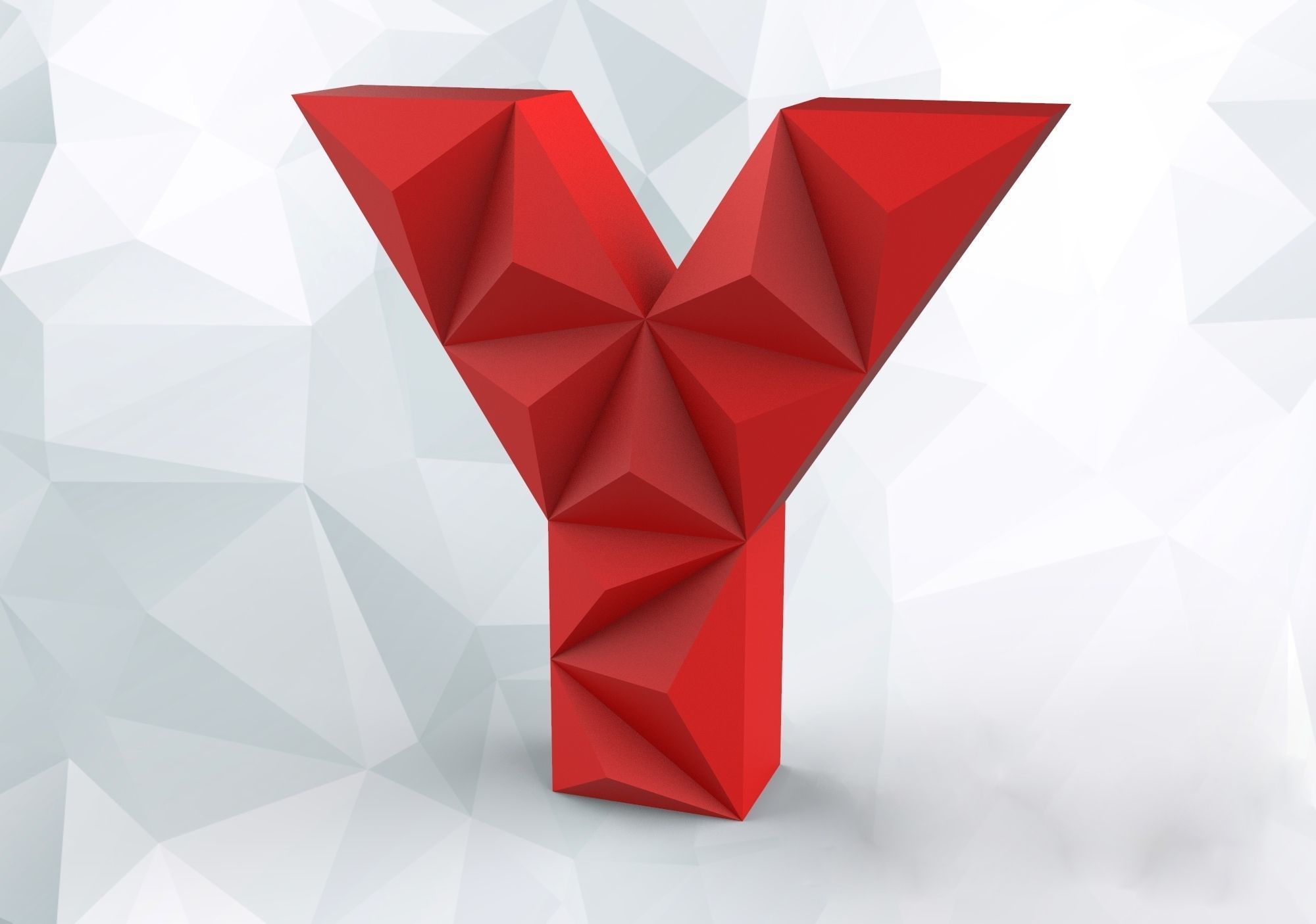 Lowpoly letter Y 3D model 3D printable | CGTrader