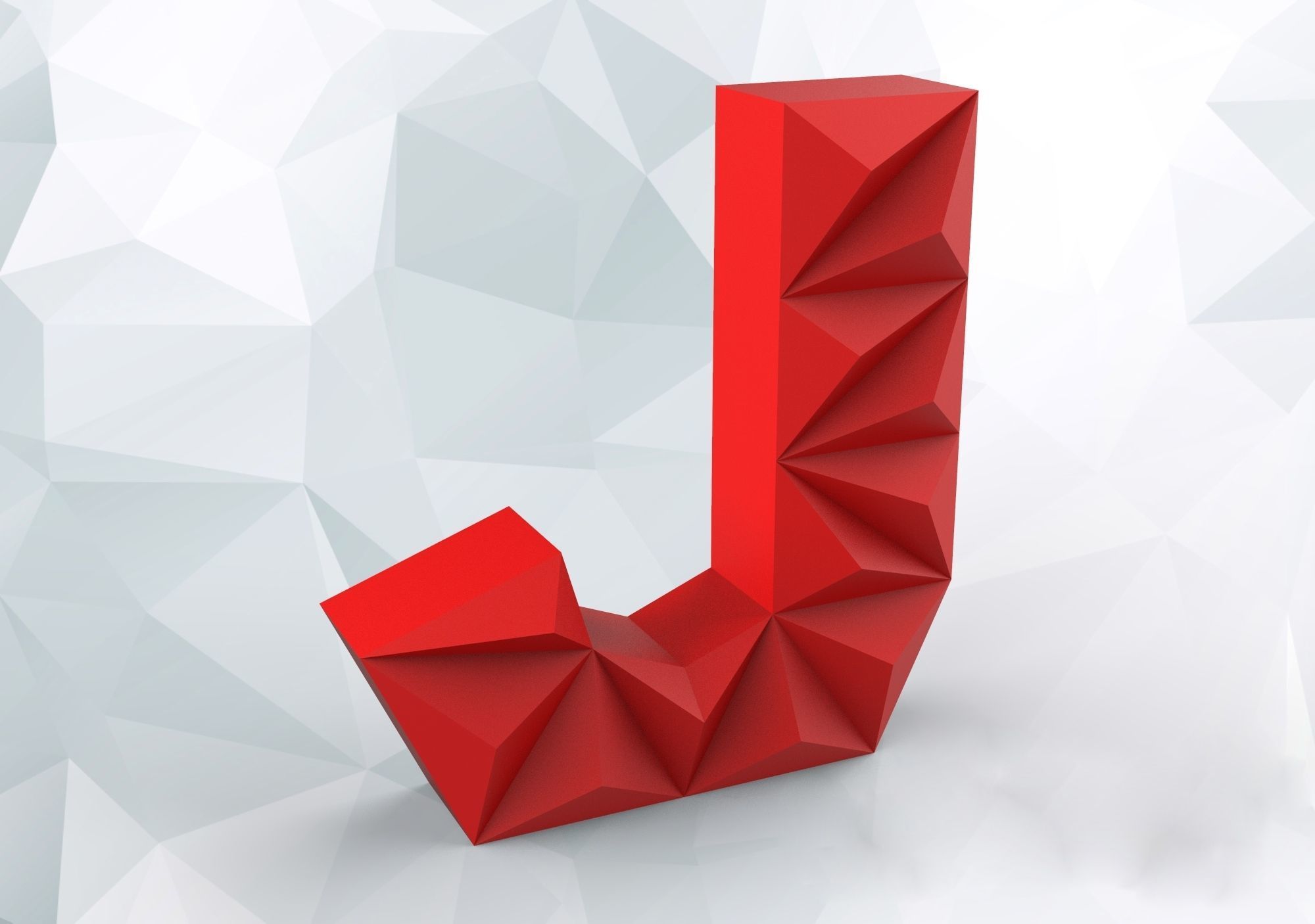Lowpoly letter J 3D printable model | CGTrader