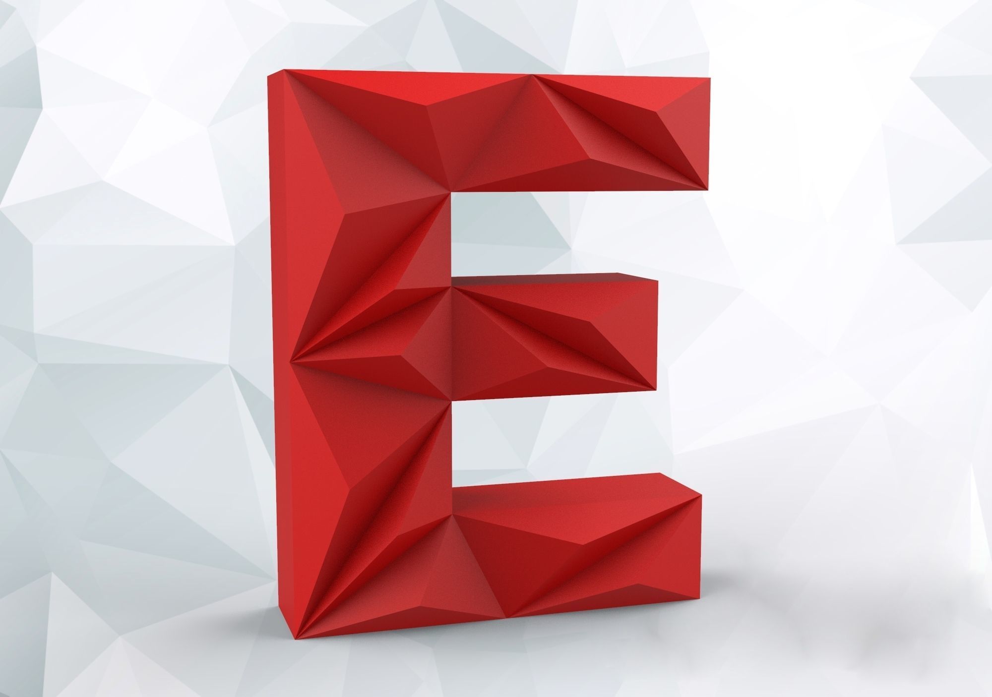 3D printable model Lowpoly letter E | CGTrader