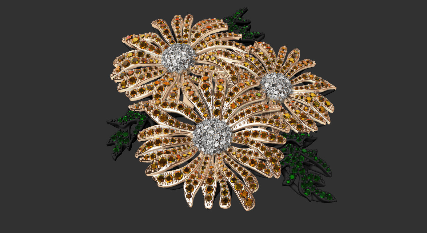 brooch 3D model 3D printable | CGTrader