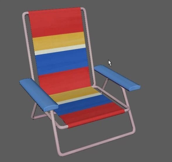 Beach chair 3D model rigged | CGTrader