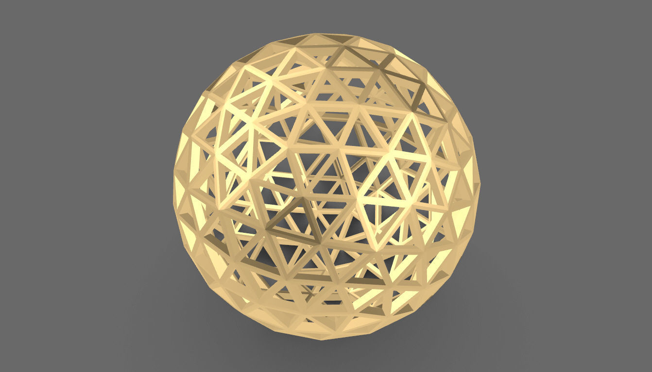 Geodesic Sphere Frame frequency 4 3D model | CGTrader