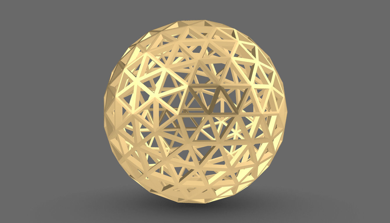 Geodesic Sphere Frame frequency 4 3D model | CGTrader