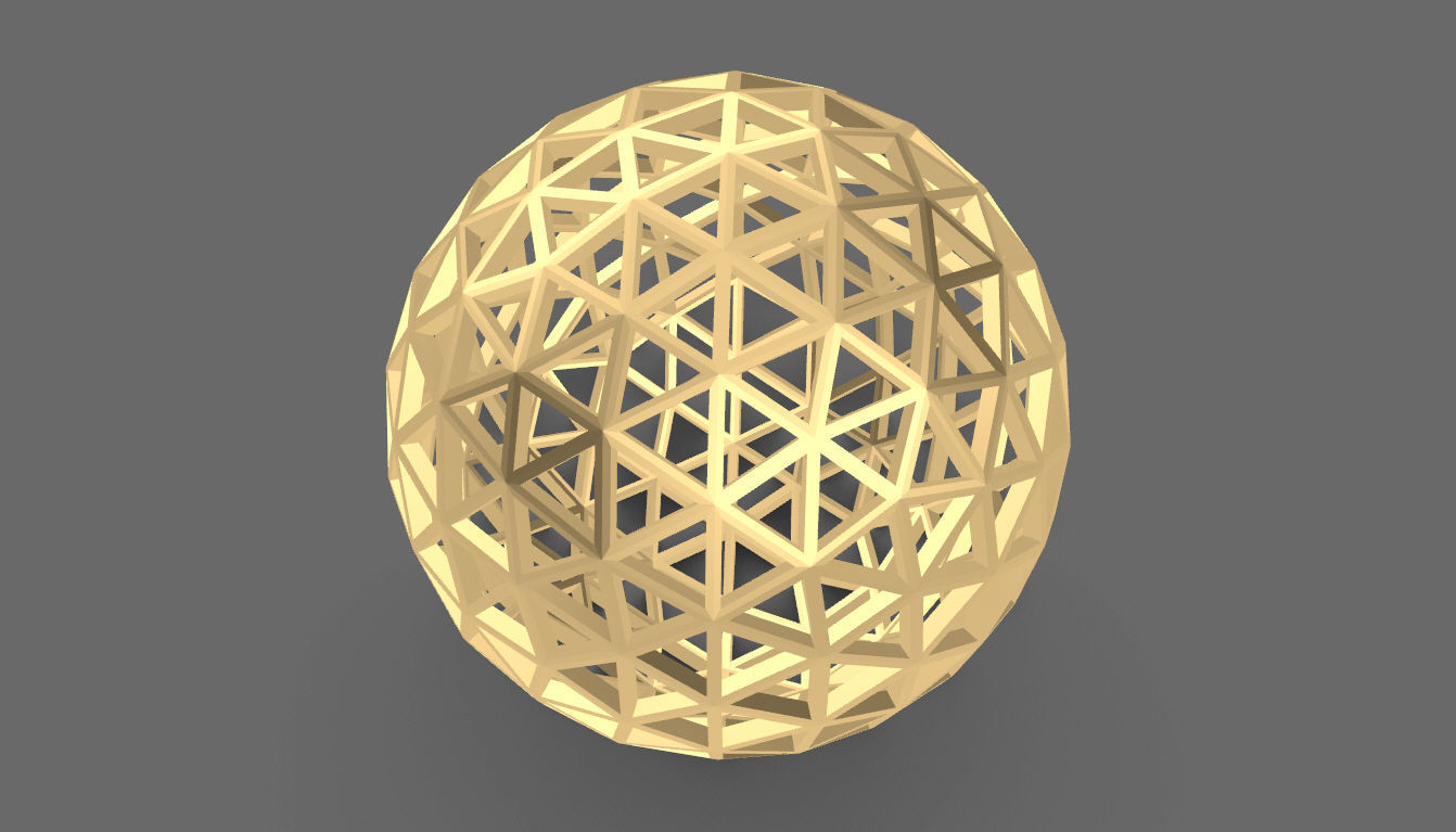 Geodesic Sphere Frame frequency 4 3D model | CGTrader
