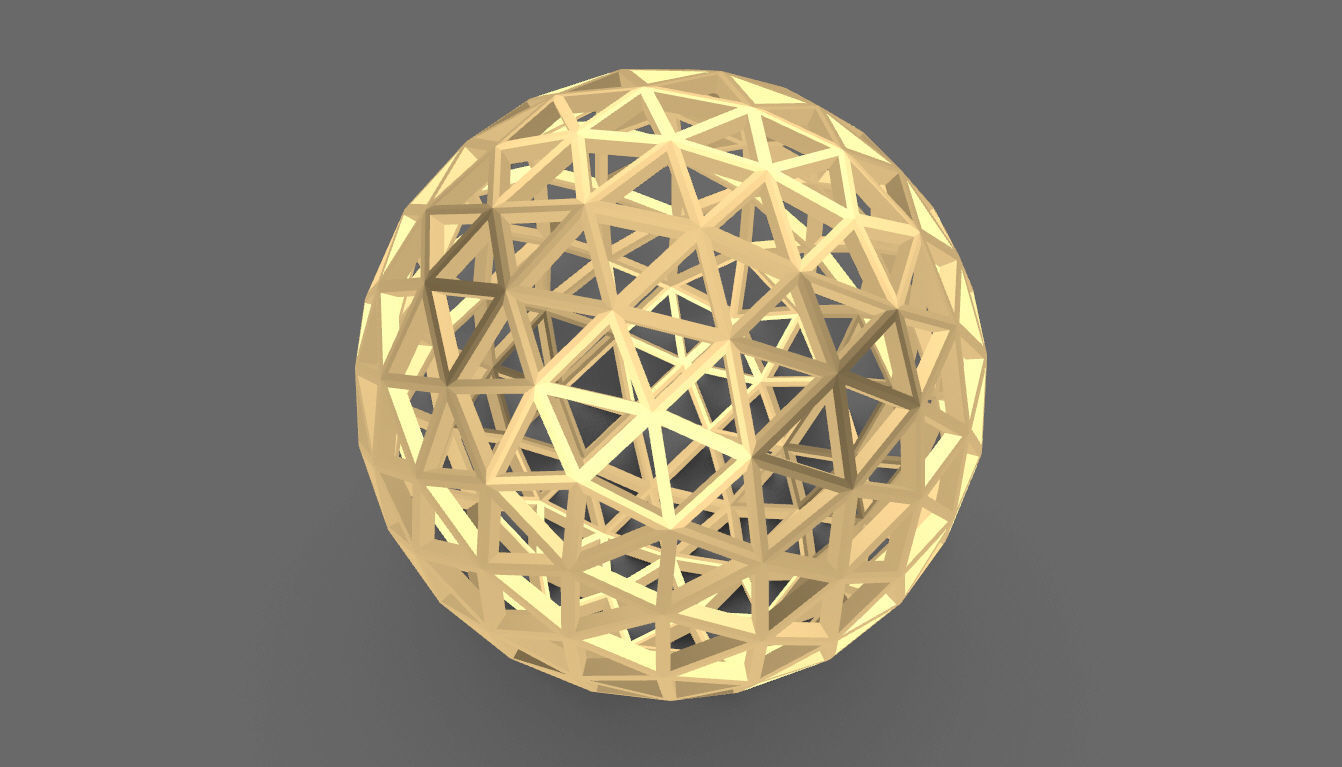 Geodesic Sphere Frame frequency 4 3D model | CGTrader