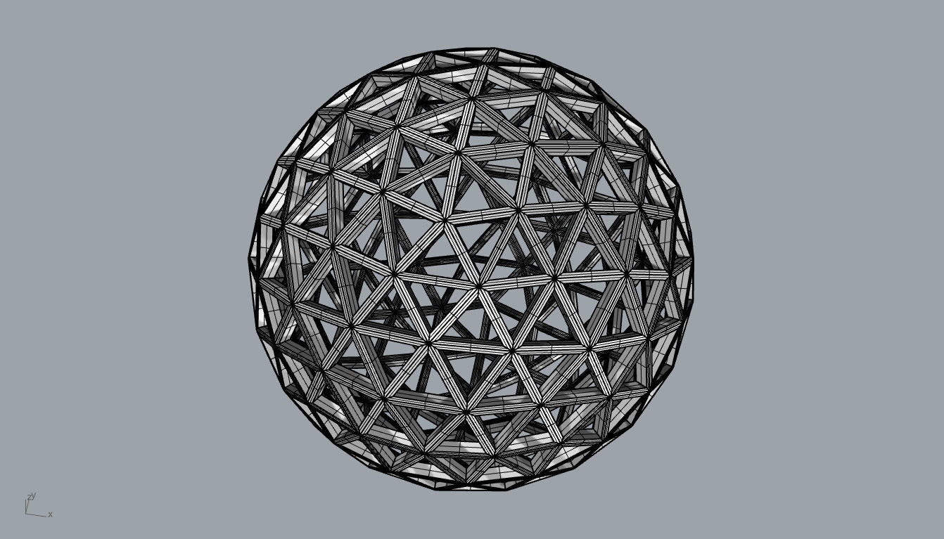 Geodesic Sphere Frame frequency 4 3D model | CGTrader