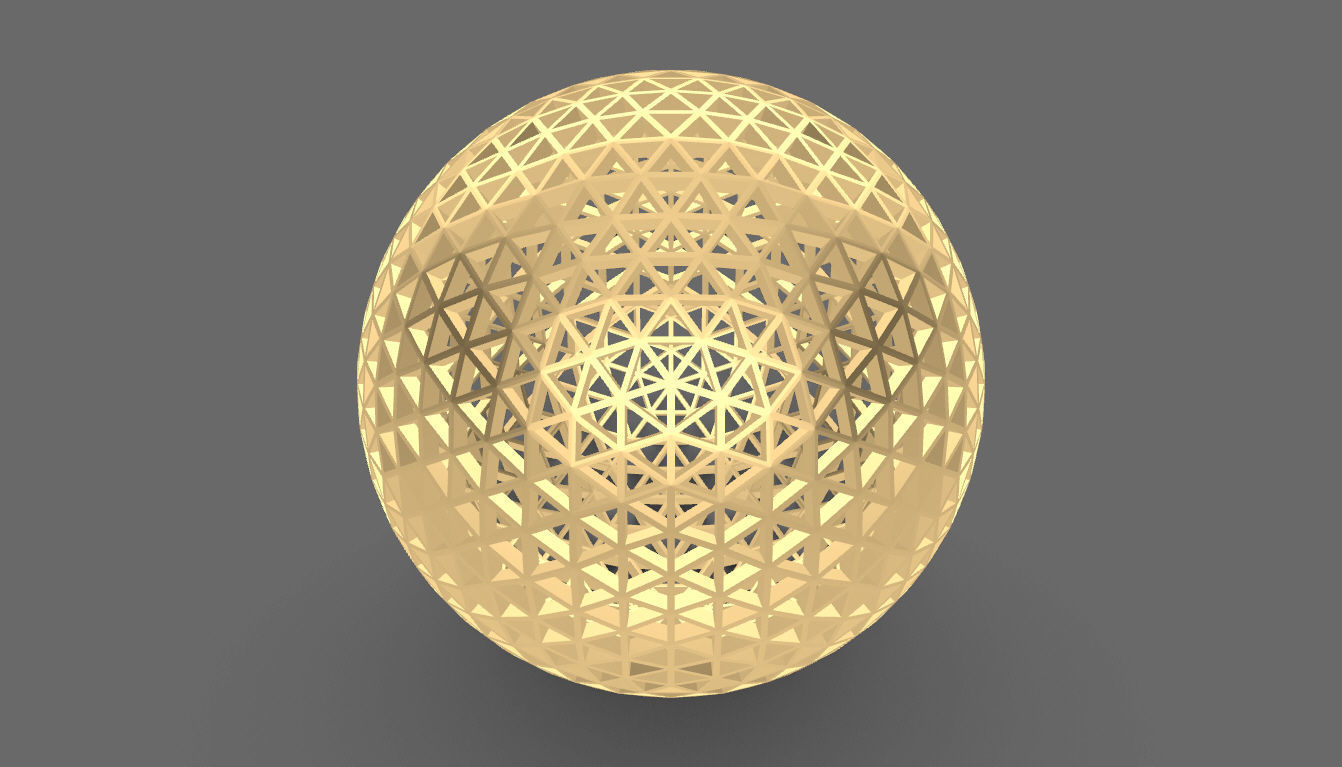 Geodesic Sphere Frame frequency 5 3D model | CGTrader