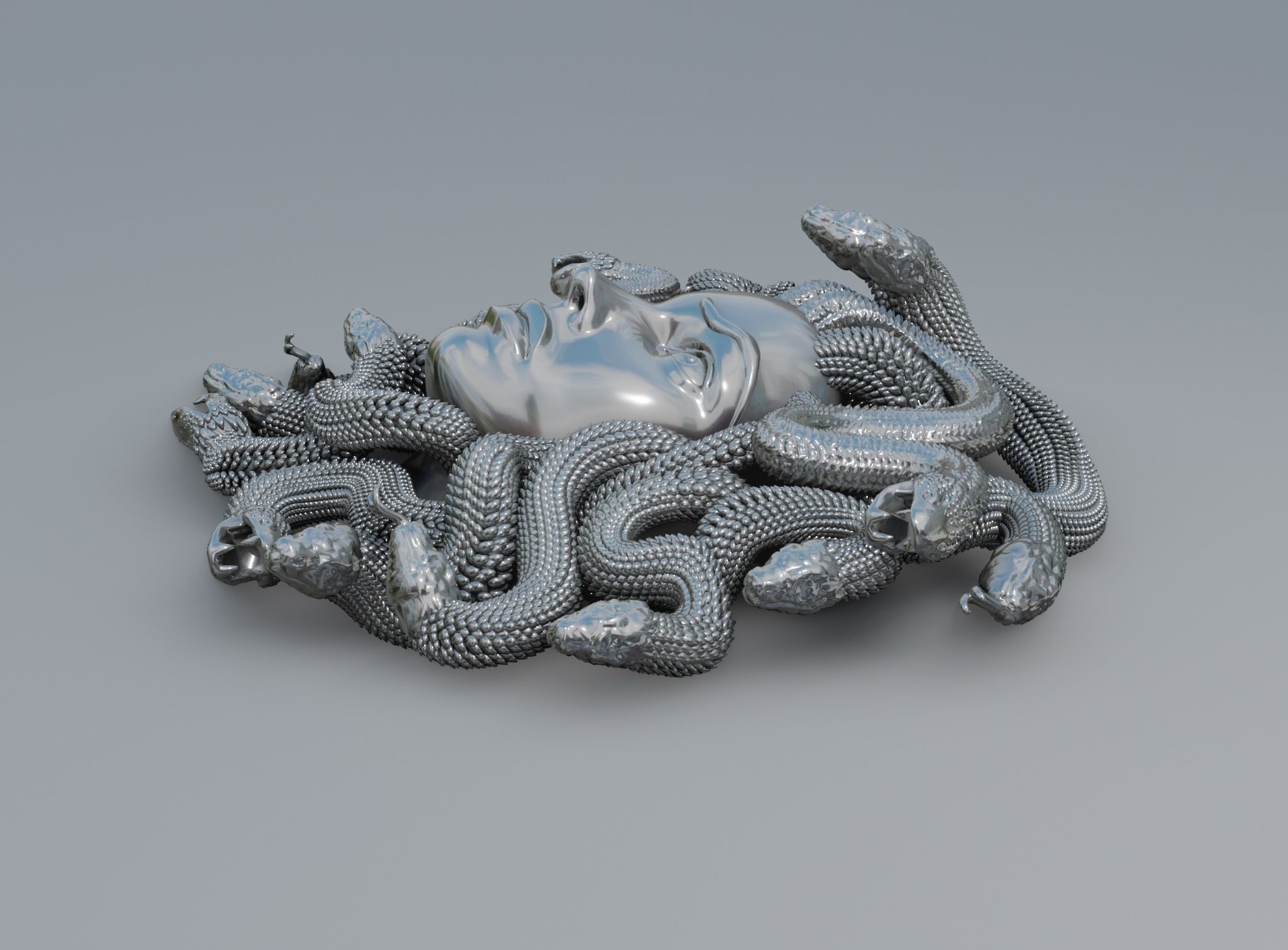 MEDUSA gold head 3D model 3D printable | CGTrader