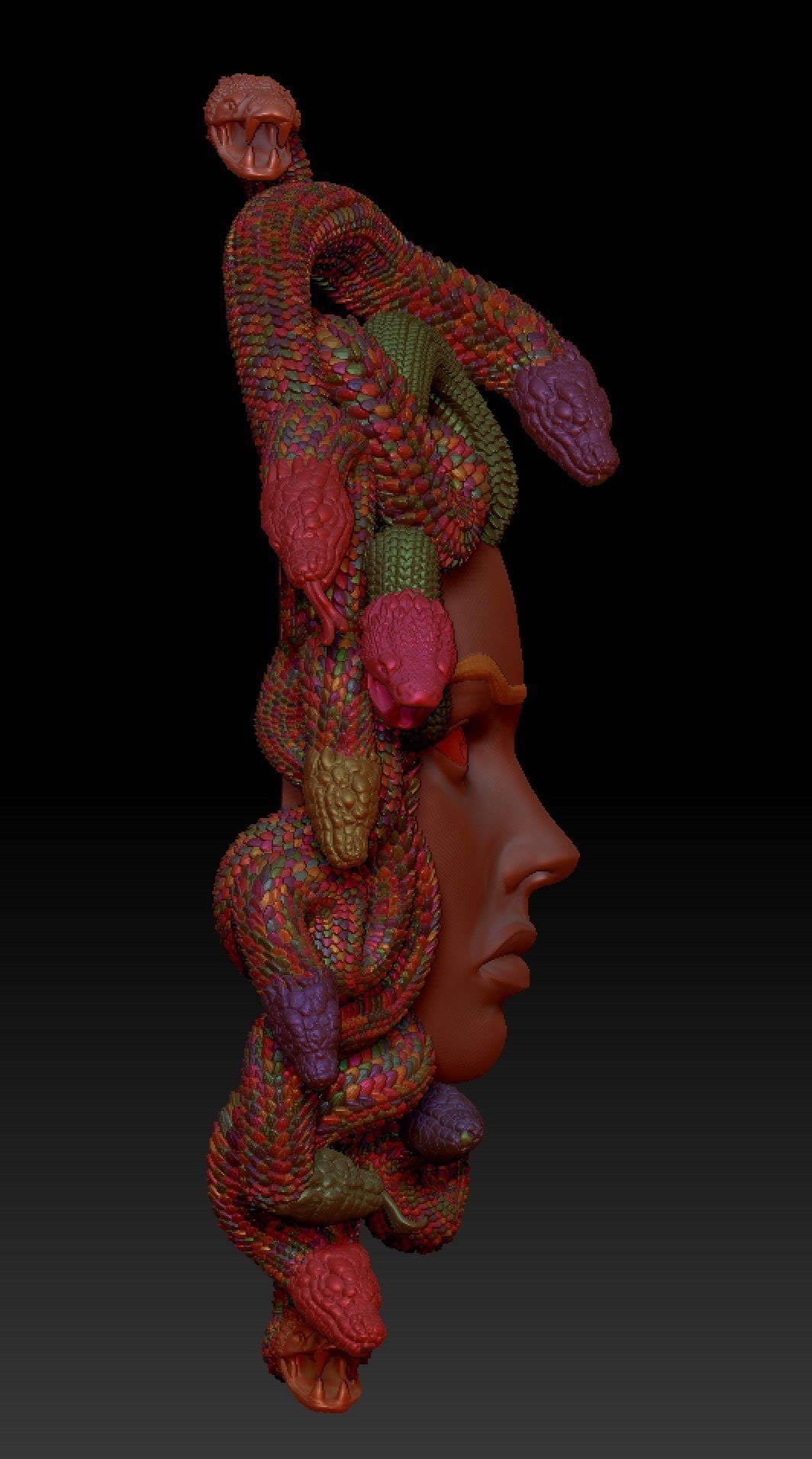 MEDUSA gold head 3D model 3D printable | CGTrader