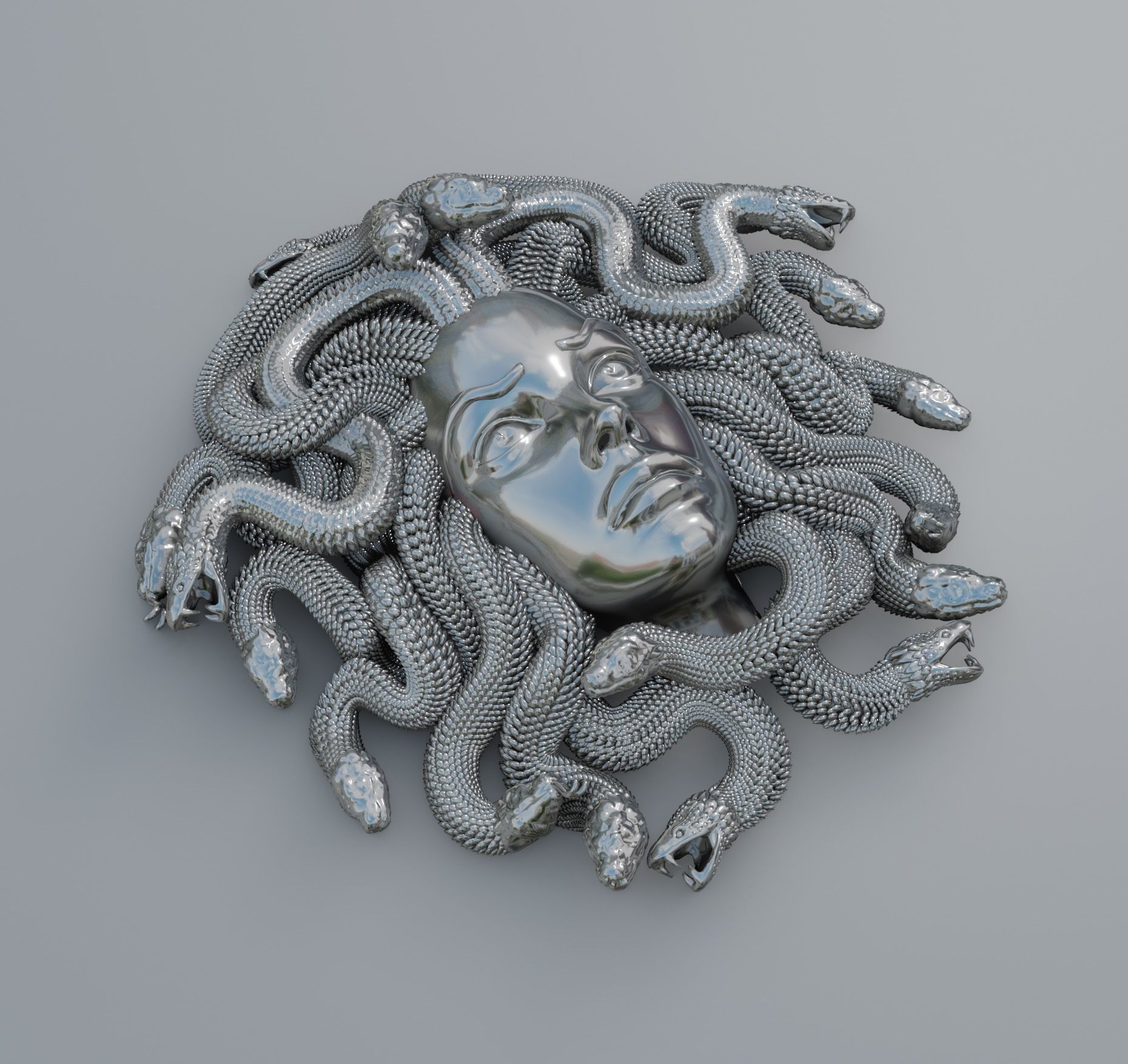 MEDUSA gold head 3D model 3D printable | CGTrader