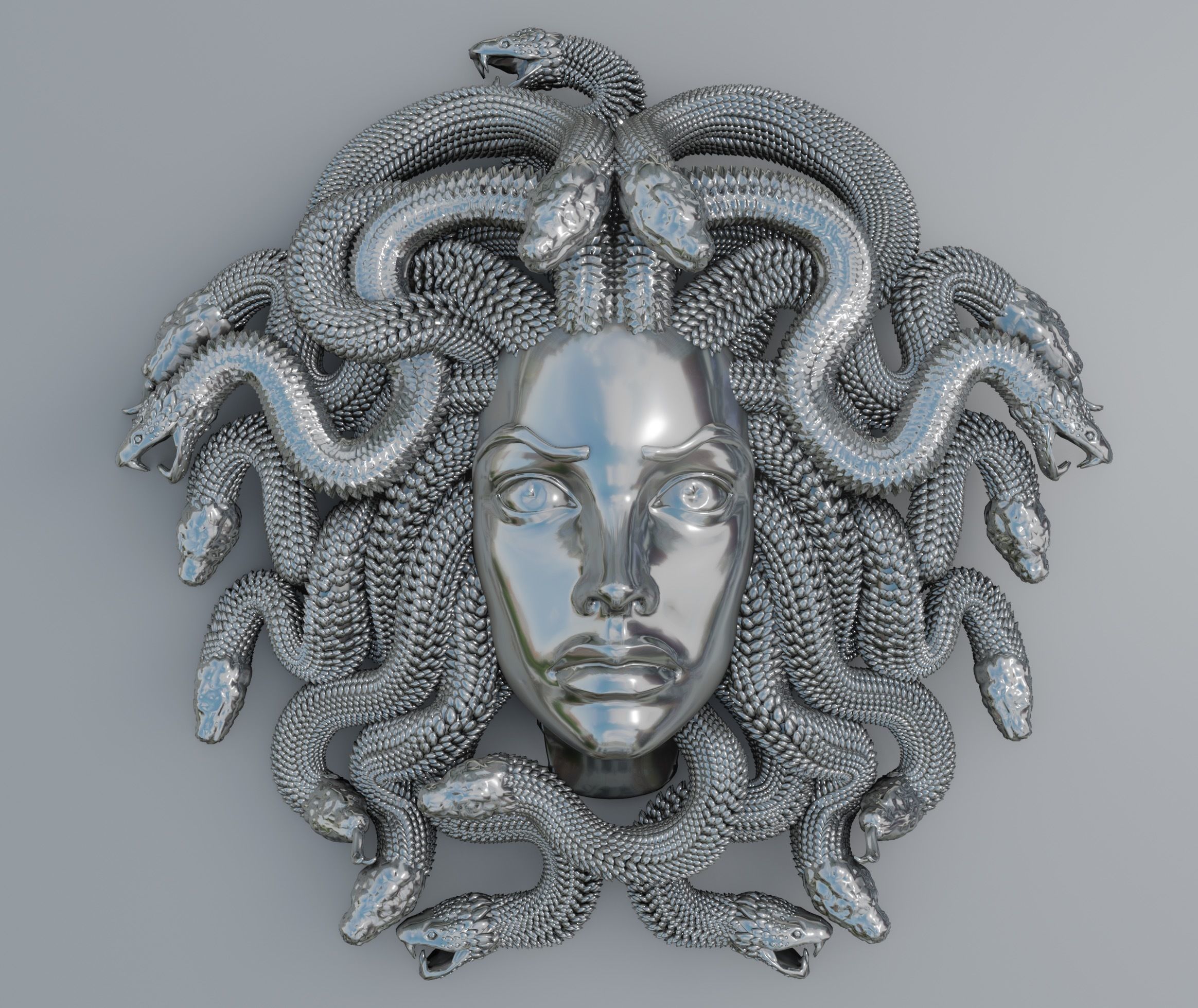 MEDUSA gold head 3D model 3D printable | CGTrader