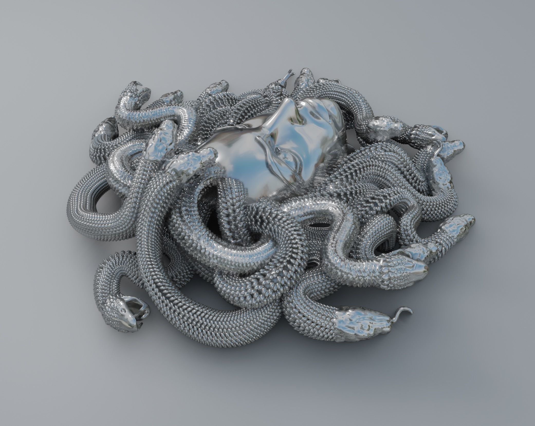 MEDUSA gold head 3D model 3D printable | CGTrader