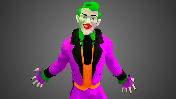 The Joker - Cartoon Style 3D model animated rigged | CGTrader