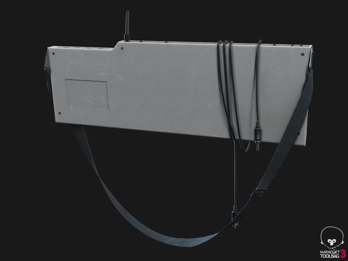 3D model Cyberdeck electronic keyboard with stylus VR / AR / low-poly ...