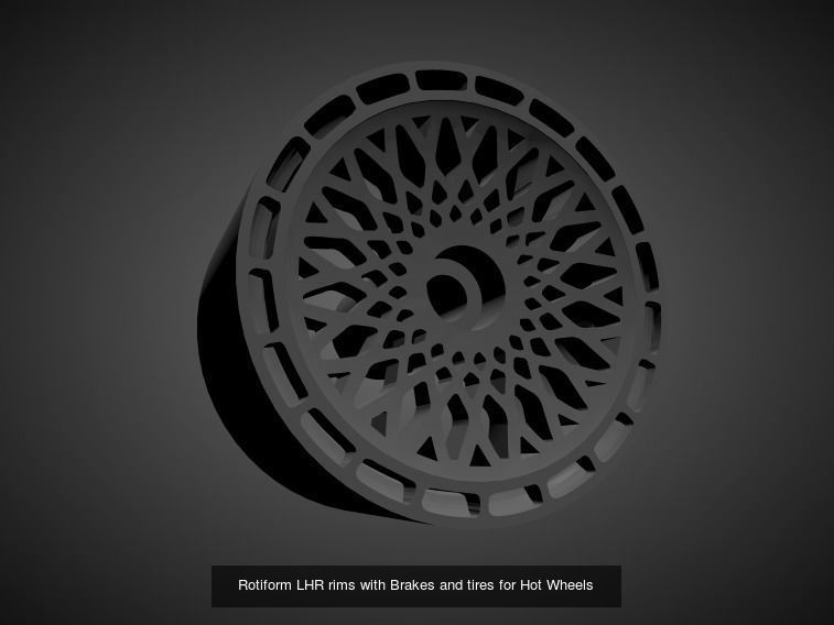 Rotiform rims with Brakes and tires for Hot Wheels 3D Model Collection ...