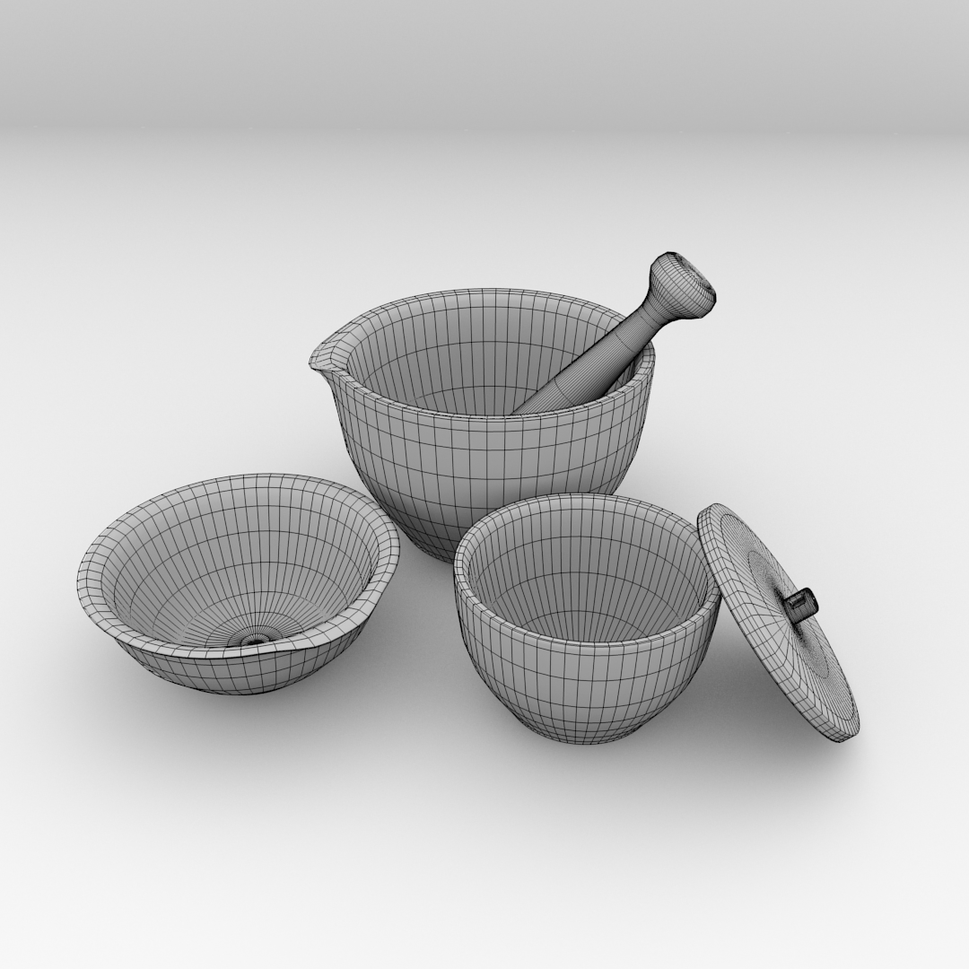 Mortar and Crucible 3D model | CGTrader