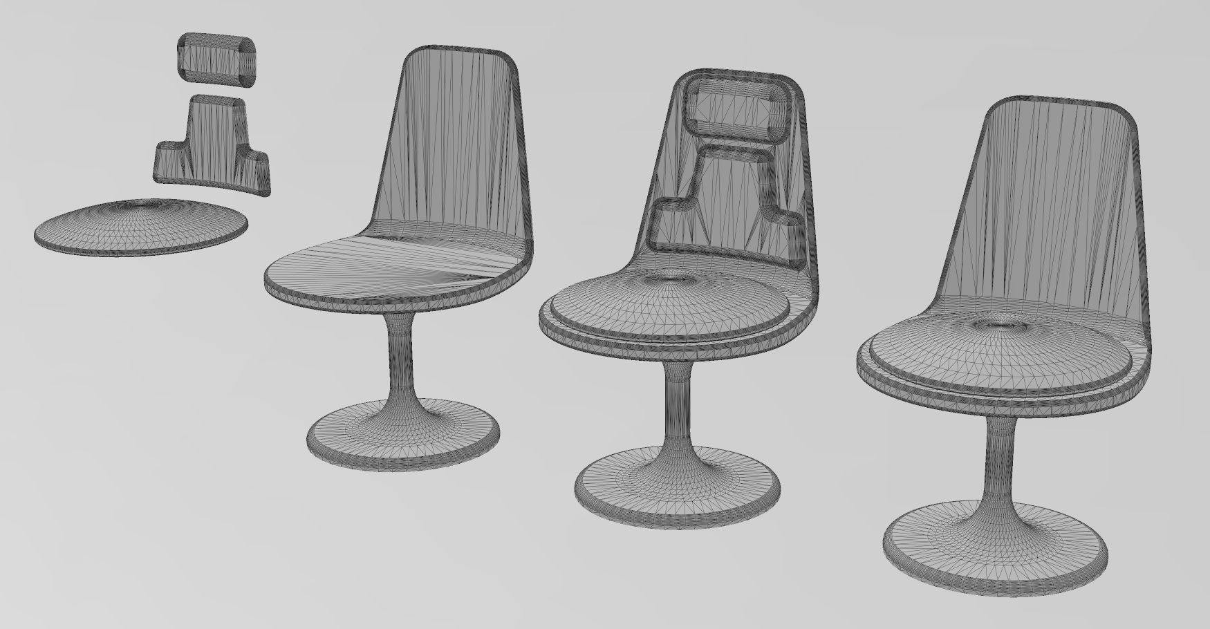 Miniature round plastic chair mockup prop 3D model 3D printable | CGTrader