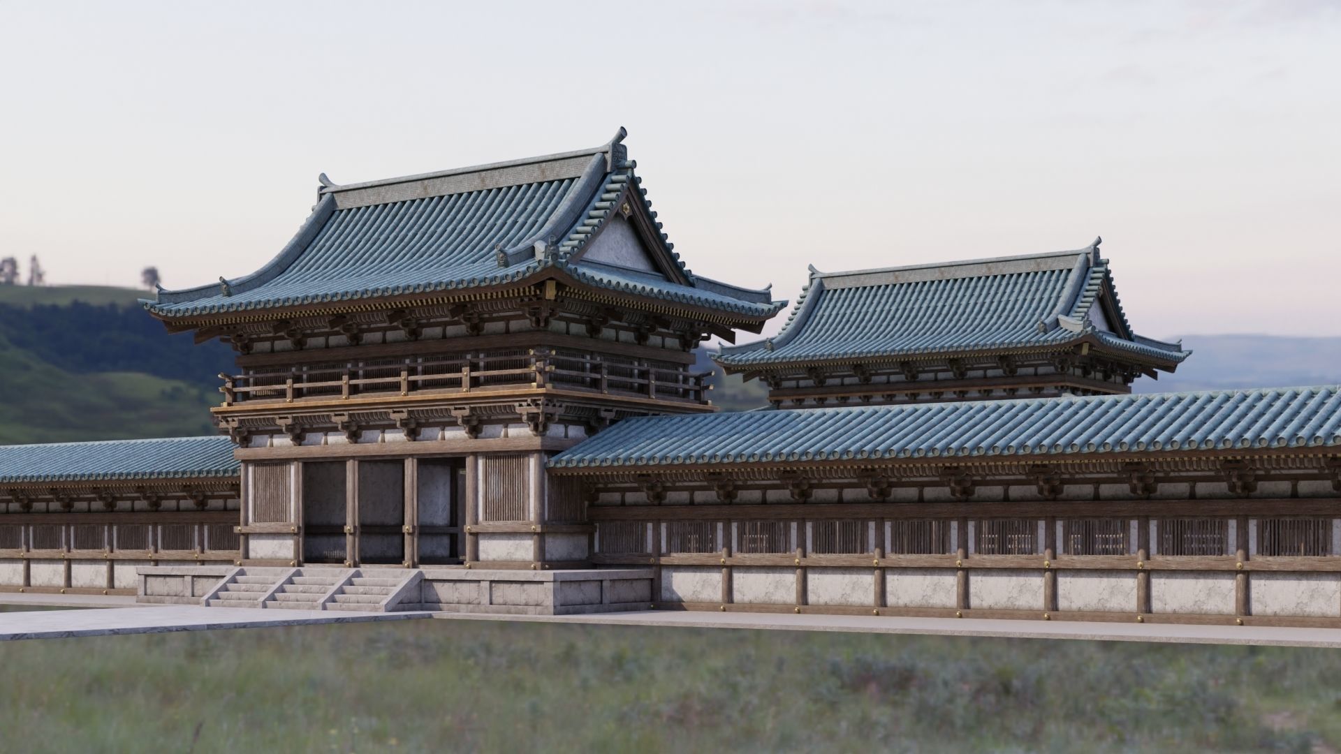 3D model Japanese Modular Temple 2 VR / AR / low-poly | CGTrader