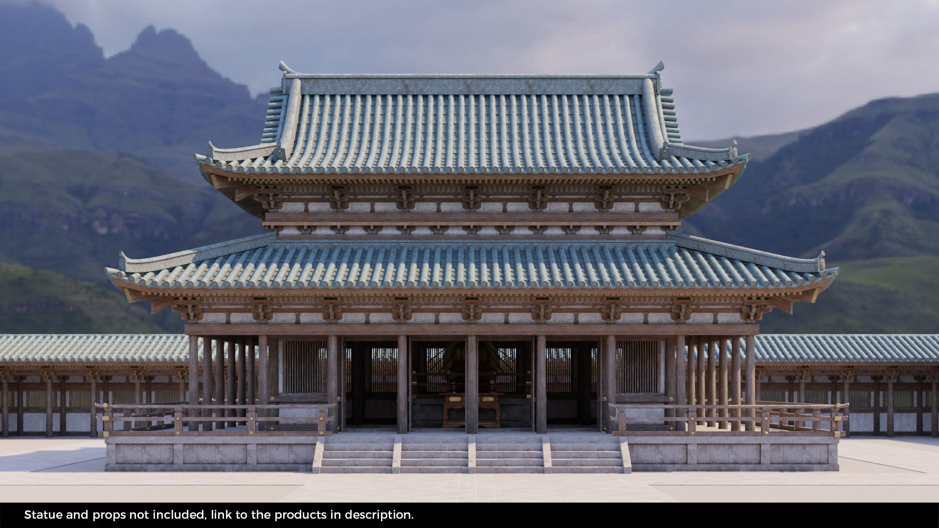 3D model Japanese Modular Temple 2 VR / AR / low-poly | CGTrader