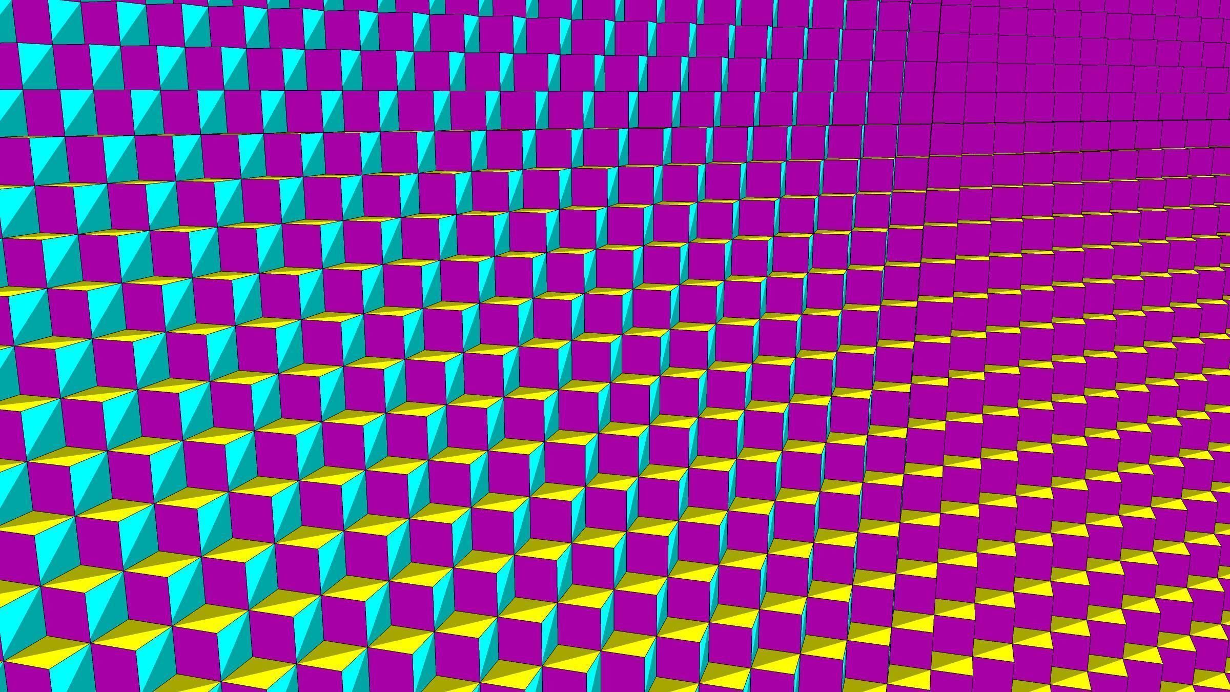 Cube Grid in CMYK Color Scheme 3D model | CGTrader