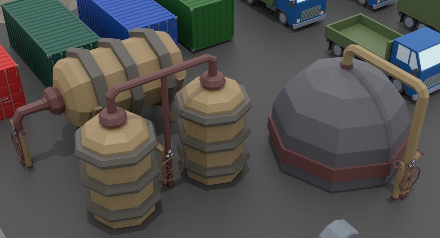 3D model LowPoly Factory Pack VR / AR / low-poly | CGTrader