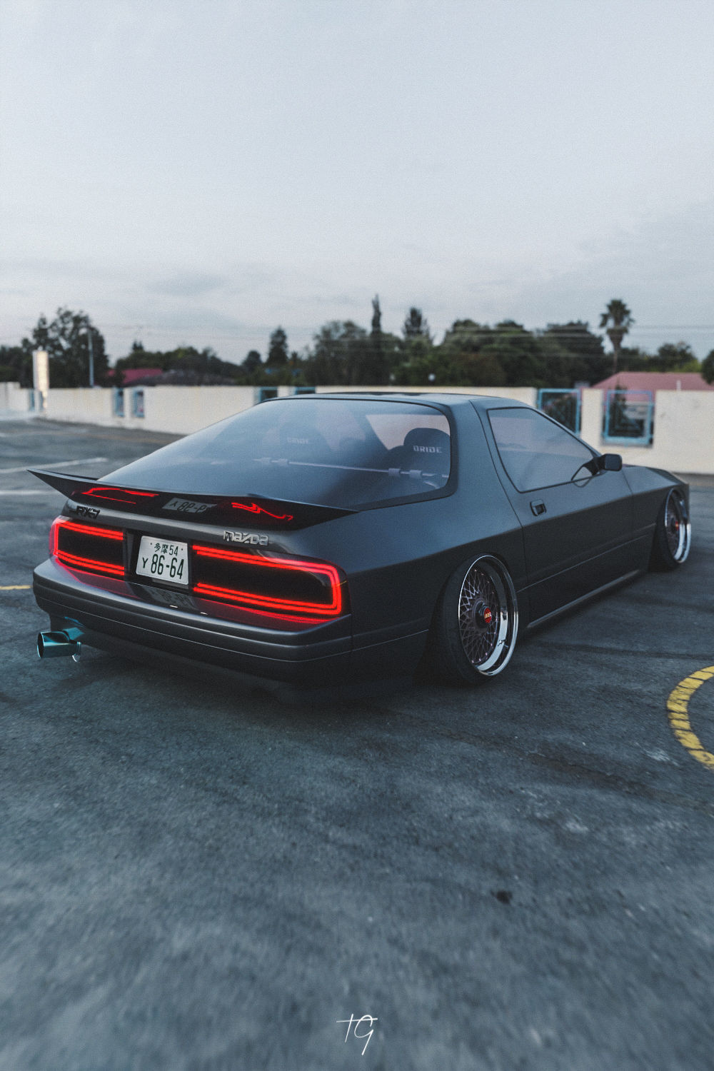 Stanced Mazda RX7 FC model 3D model | CGTrader