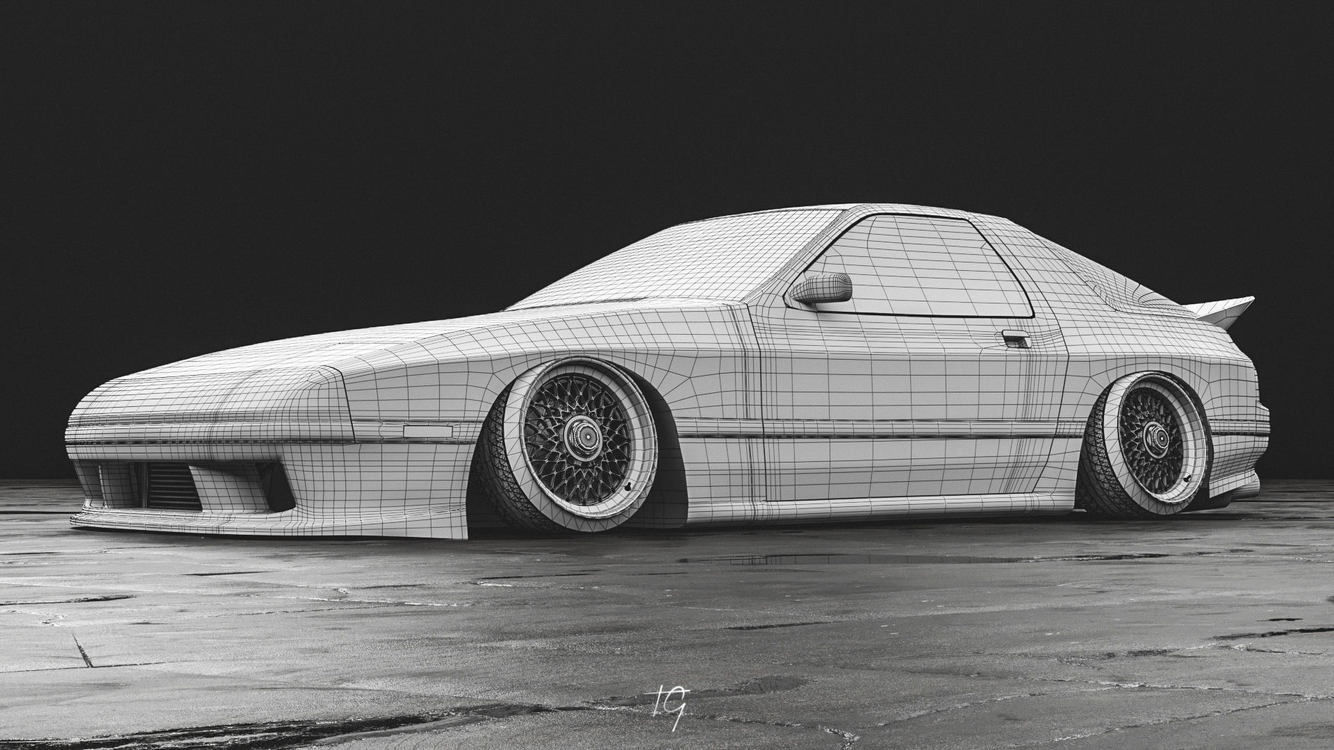 Stanced Mazda RX7 FC model 3D model | CGTrader