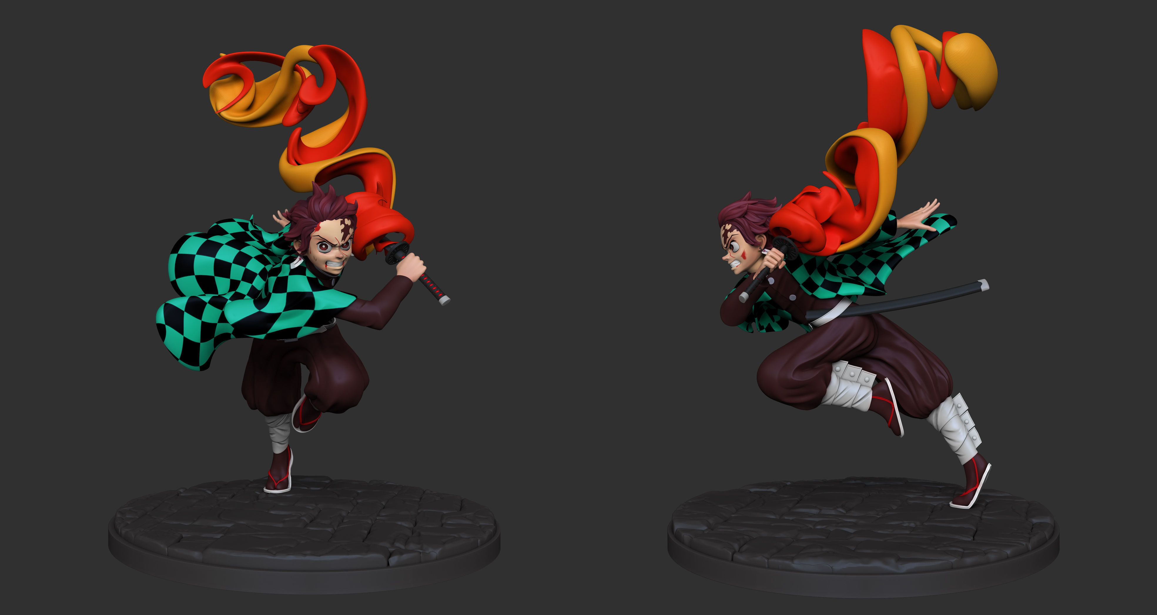 Tanjiro Kamado - Demon Slayer 3D model 3D printable | CGTrader