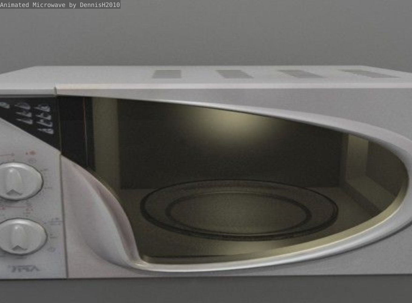 Microwave rigged and animated free VR / AR / low-poly 3D model animated ...