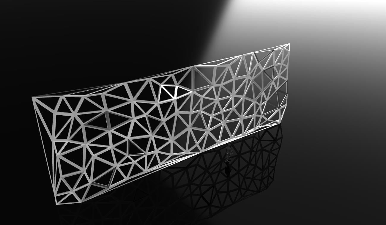 Triangulated Wall Random Pattern Offset Frame Parametric 3D model ...
