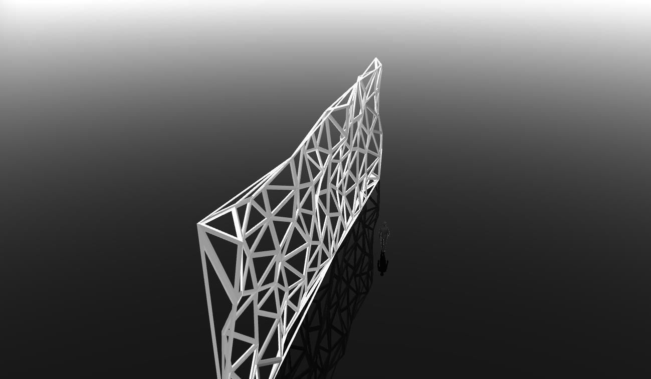 Triangulated Wall Random Pattern Offset Frame Parametric 3D model ...