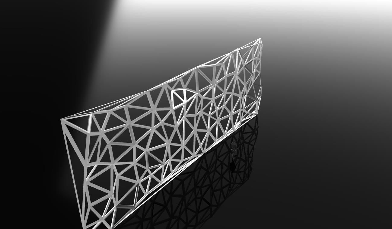 Triangulated Wall Random Pattern Offset Frame Parametric 3D model ...