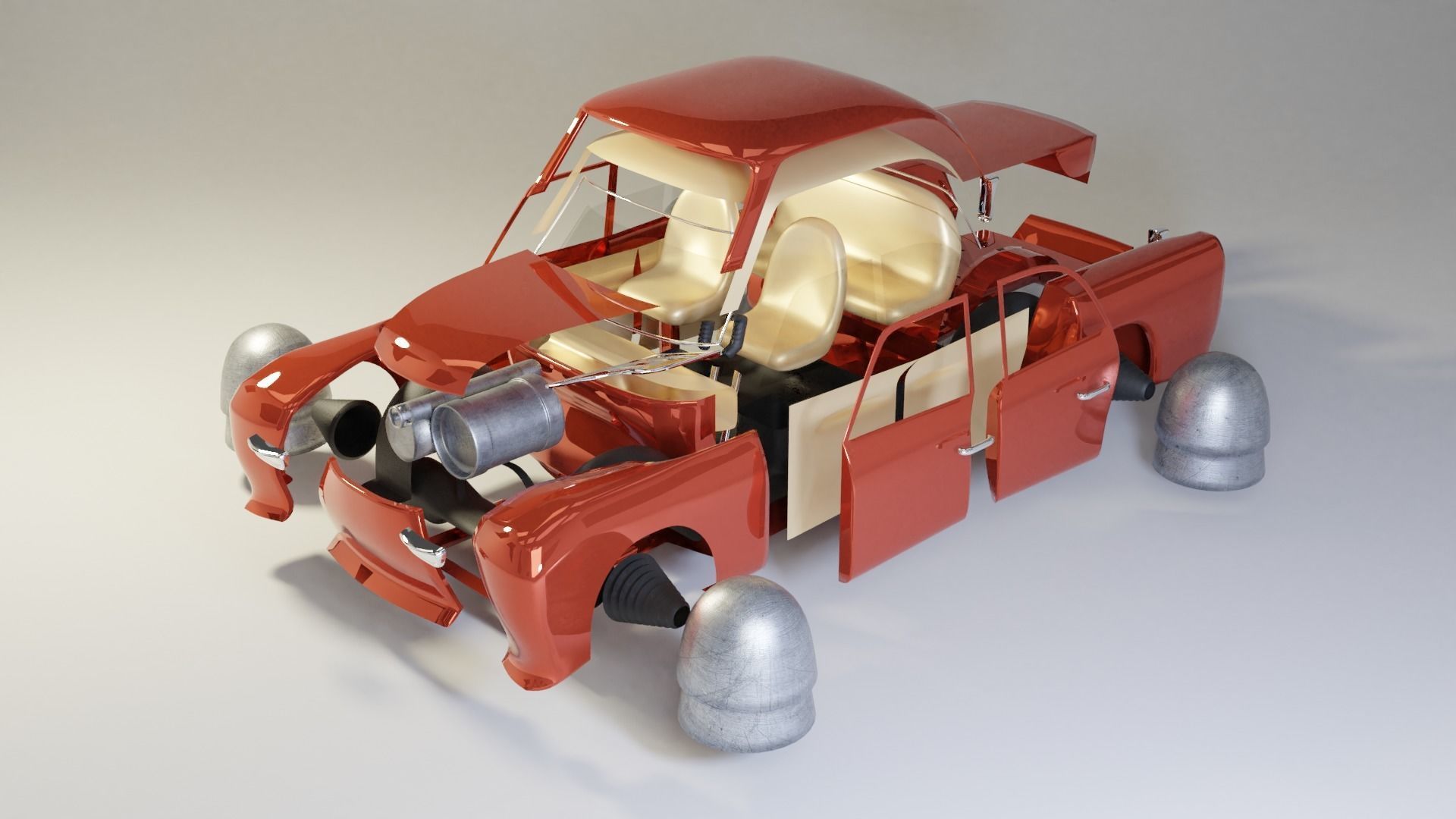 3D model Rocket-powered car VR / AR / low-poly | CGTrader