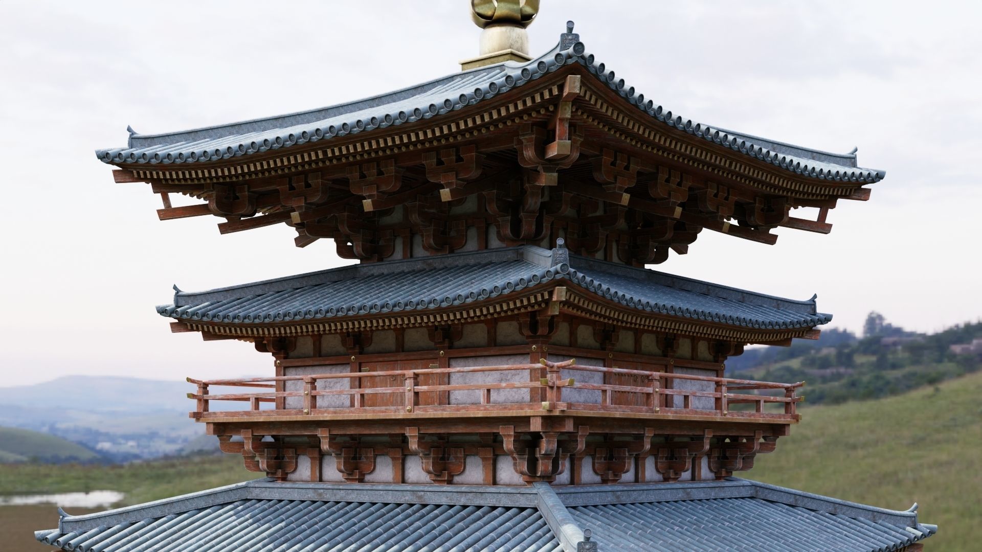 3D model Japanese Modular Pagoda VR / AR / low-poly | CGTrader