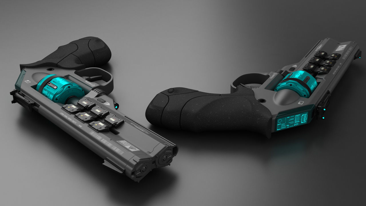 D-REV - sci fi revolver 3D model | CGTrader