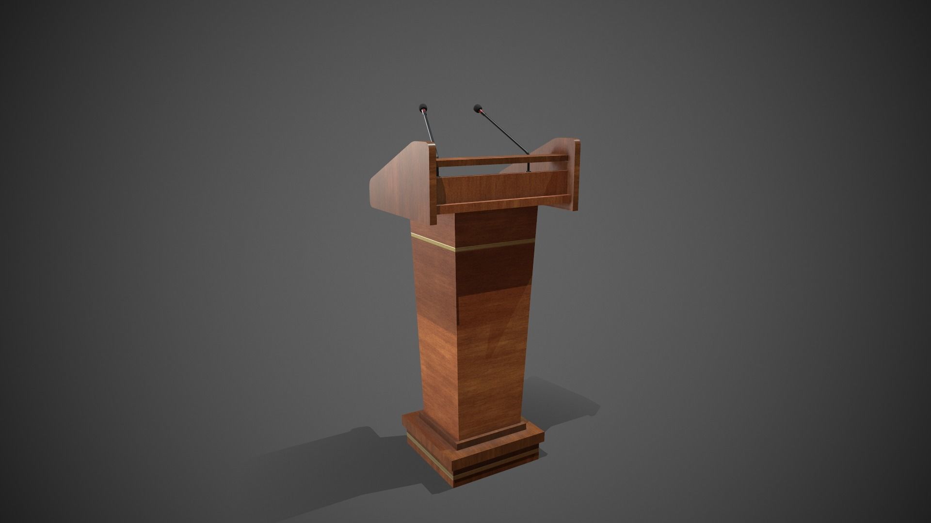 3D model Rostrum Stand with Microphones VR / AR / low-poly | CGTrader