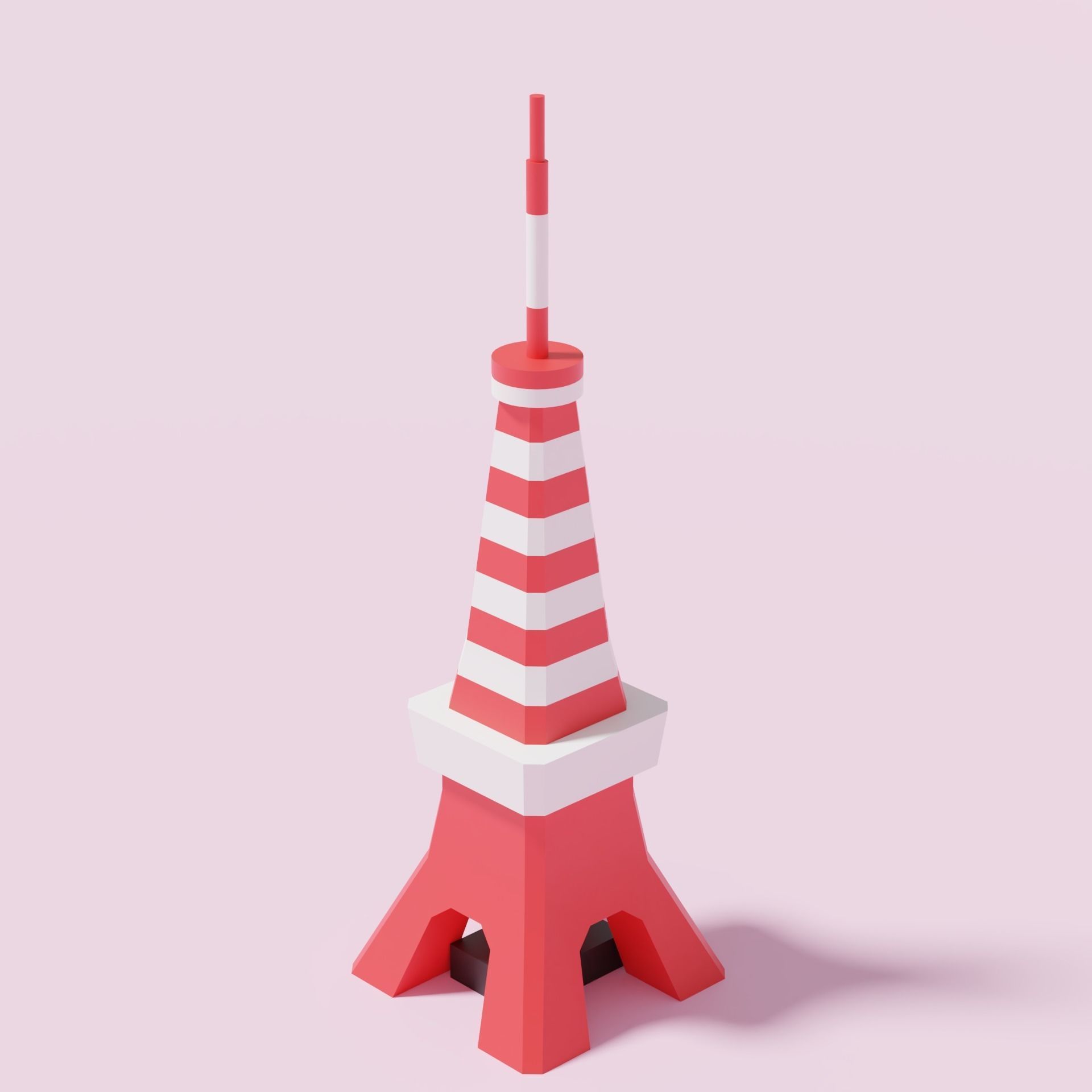 3D model Cartoon Simple Tokyo Tower VR / AR / low-poly | CGTrader