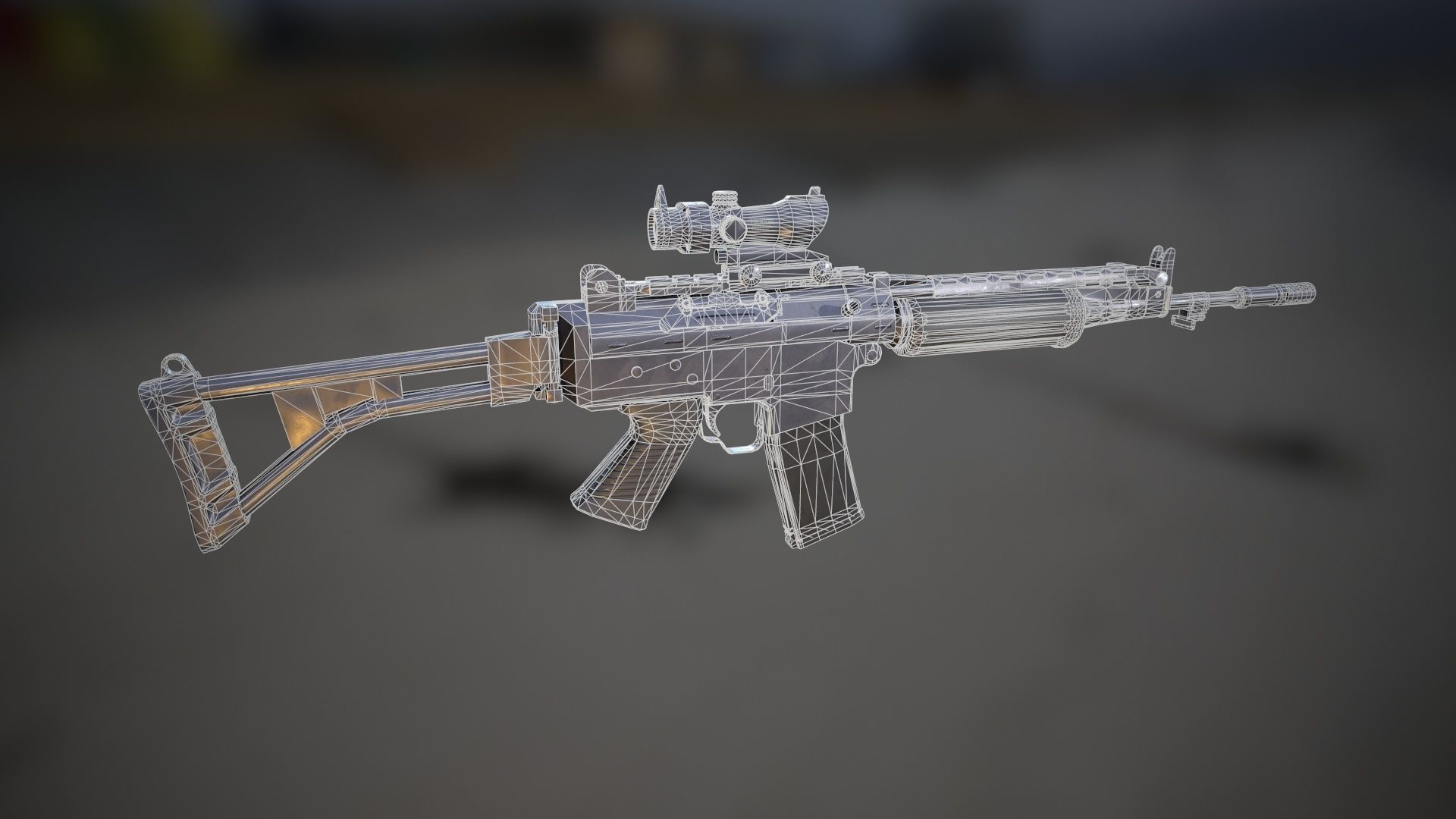 3D model FN Style NATO Rifle with Scope VR / AR / low-poly | CGTrader