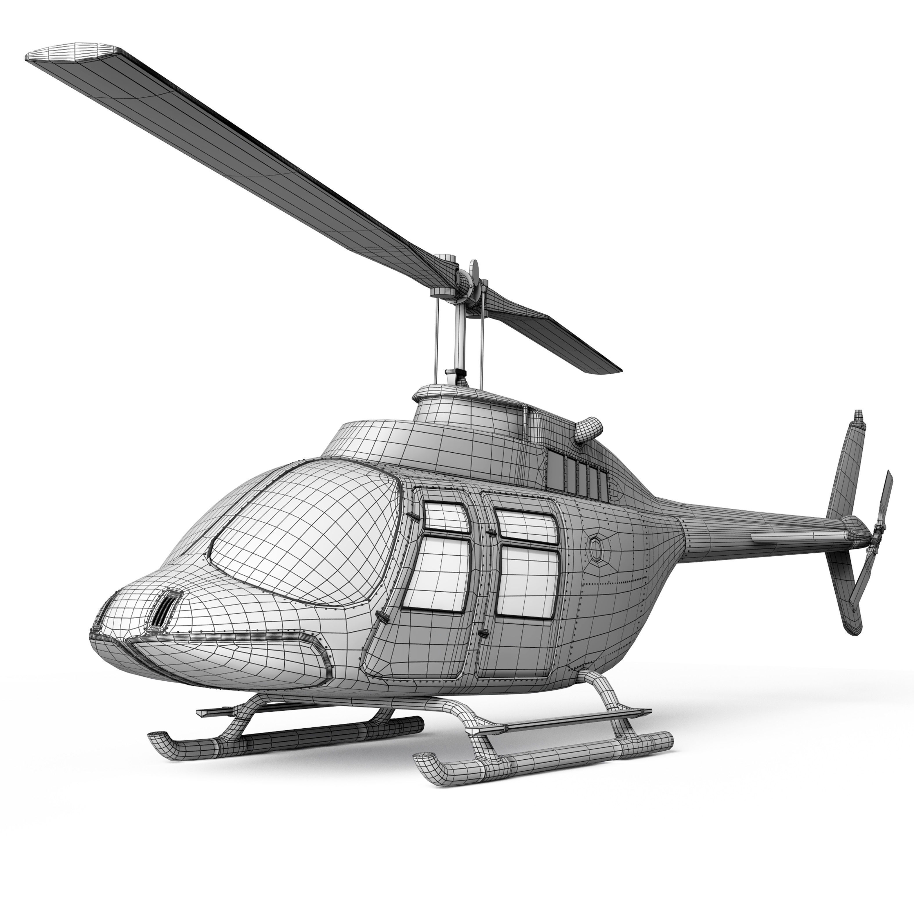 helicopter bell206 3D model | CGTrader