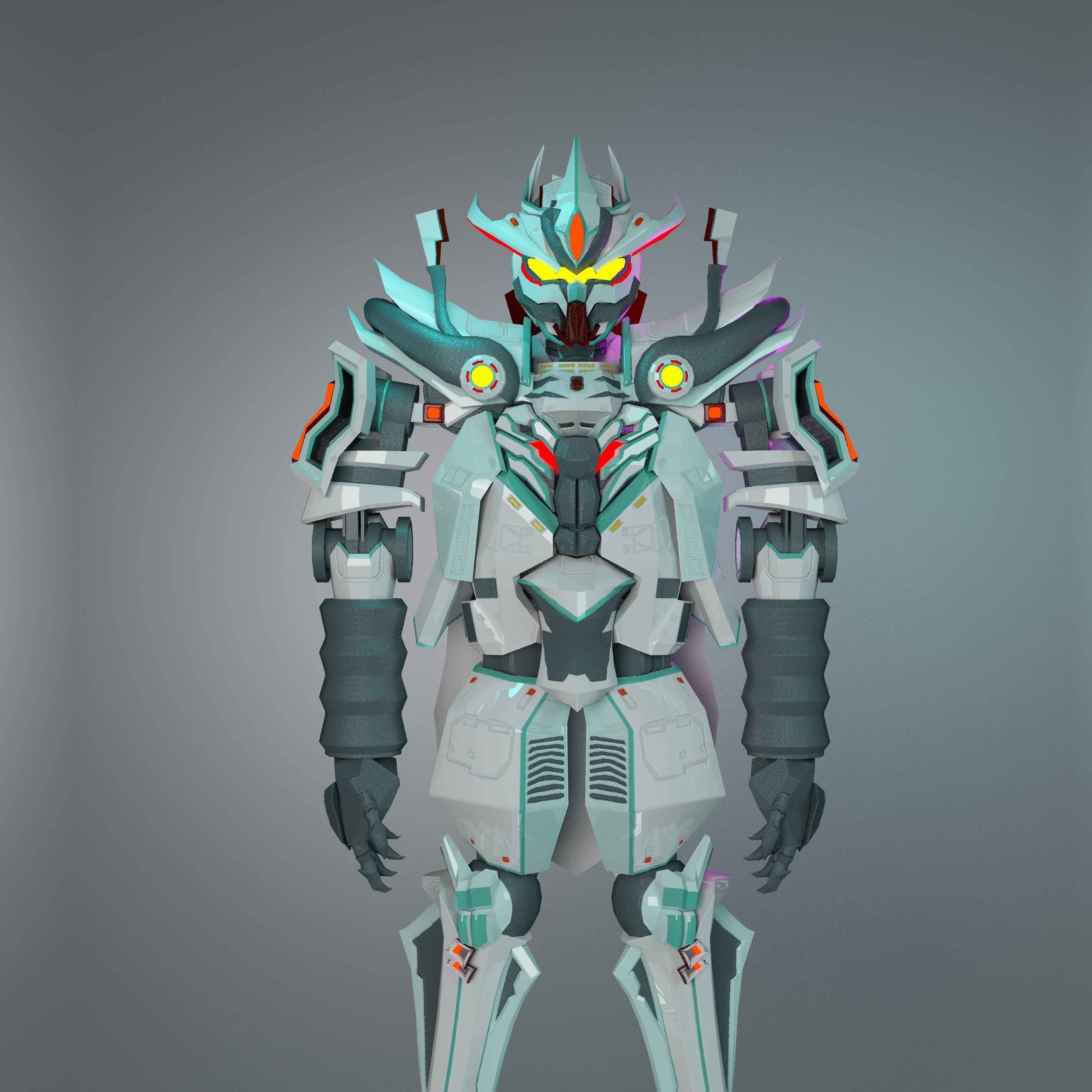 3D model Hard Surface Robot Mecha Rigged VR / AR / low-poly rigged ...